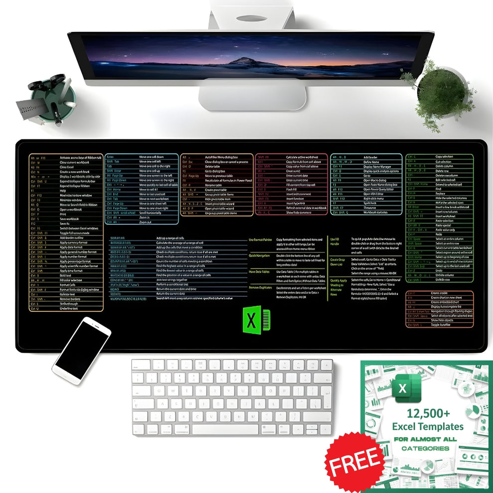Excel Shortcut Cheat Sheet™ Desk Pad – SolveWays
